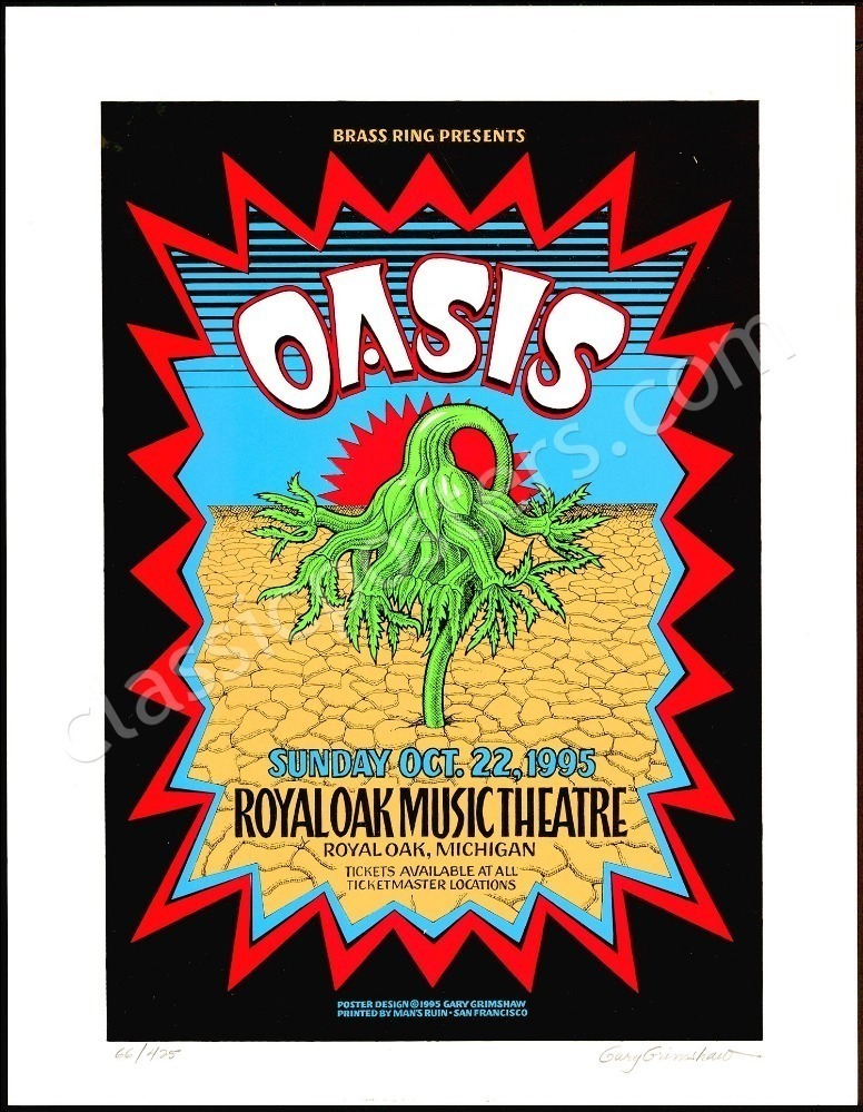 Signed 1995 Oasis Poster
